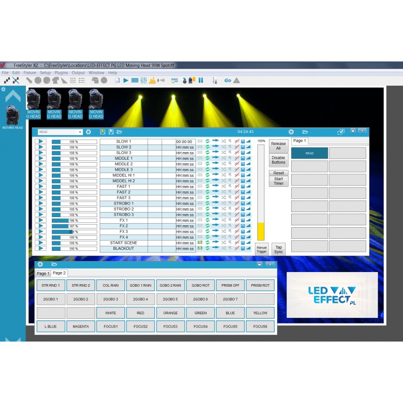 PG LED Moving LED Spot 90W - SHOW DMX Ilość zaprogramowanych urządzeń ...